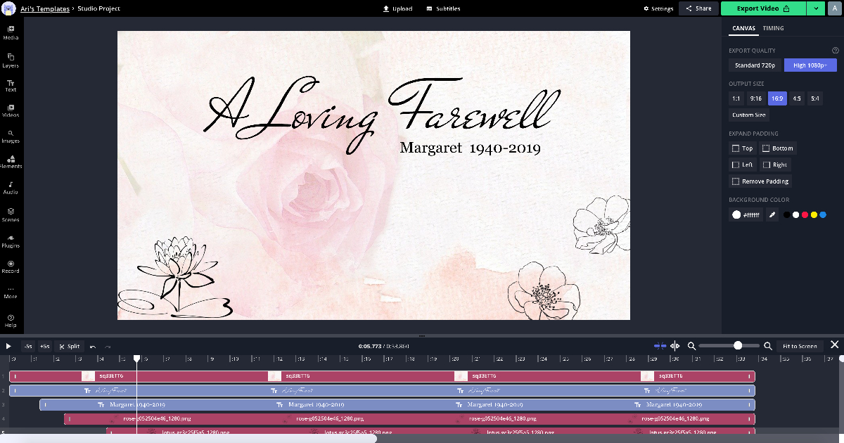 Free Memorial Video Templates Kapwing